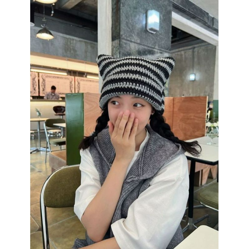 Jual Custom Cat Beanie Y2K Yeonjun Wonyoung Renjun Beabadoobee Topi ...