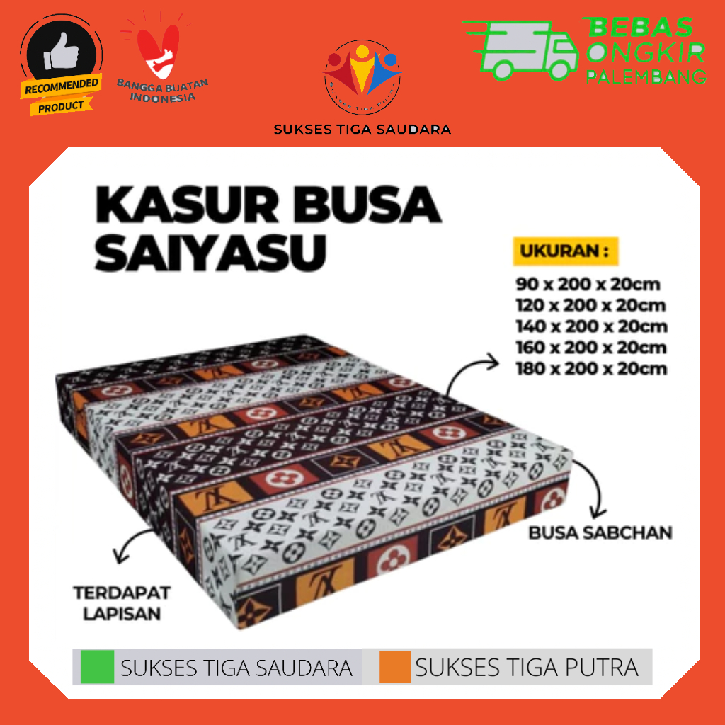 Jual KASUR BUSA SAIYASU (SABCHAN) TEBAL 20cm / KASUR LIMBAH SABCHAN ...