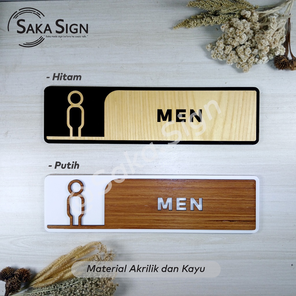 Jual SakaSign - Sign Toilet Men Akrilik dan kayu asli - Papan Tanda ...