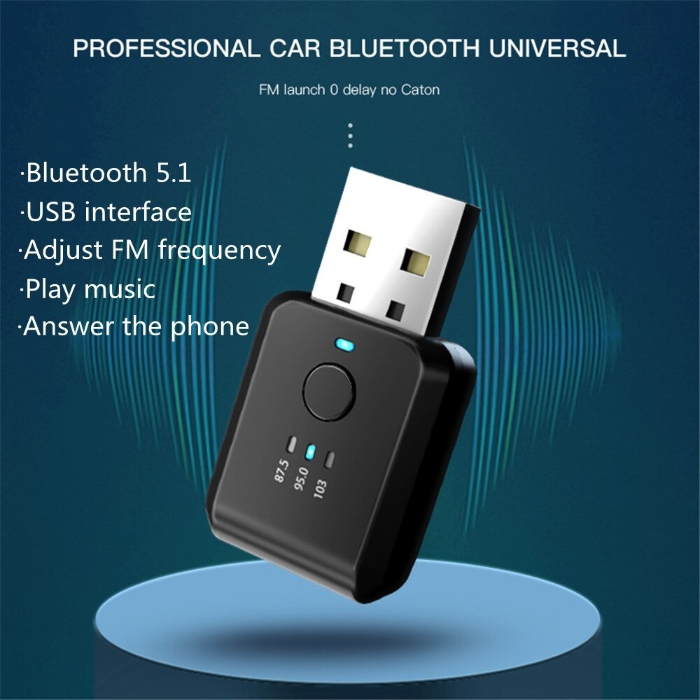 Jual USB Dongle Car Bluetooth 5.1 FM Transmitter Adaptor - Black ...