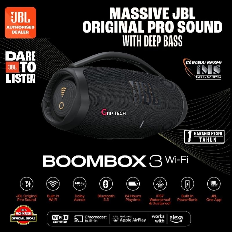 Jual JBL Boombox 3 Wi-Fi / WiFi and Bluetooth Portable Speaker with ...