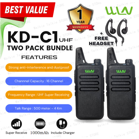 Jual HT WLN C1 Walkie Talkie UHF Handy Talky Two way Radio C1 400-470Mhz 16 Channel walky talky ...