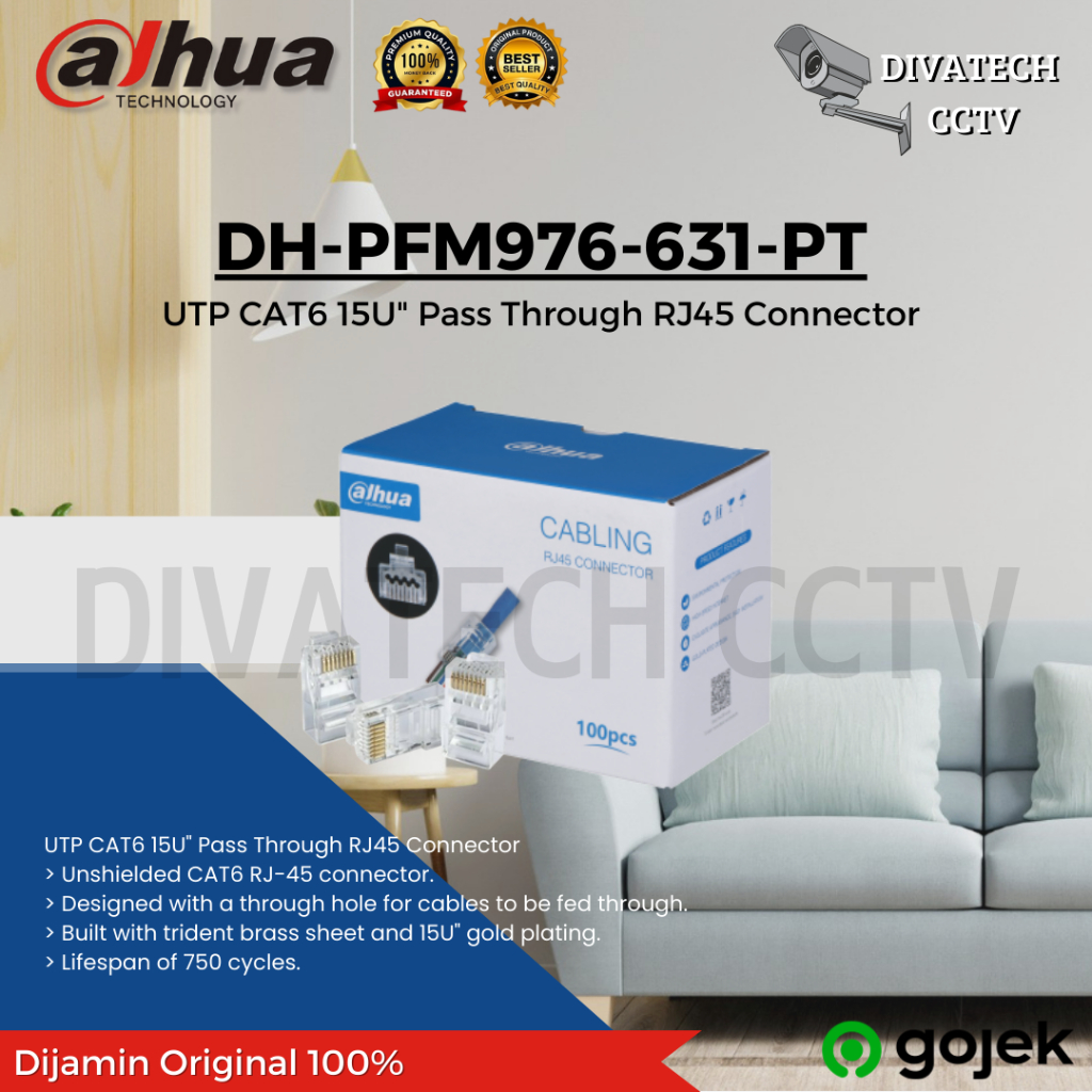 Jual DAHUA KONEKTOR LAN PIN RJ 45 CAT.6 DAHUA\KONEKTOR PIN CAT.6 DAHUA ...
