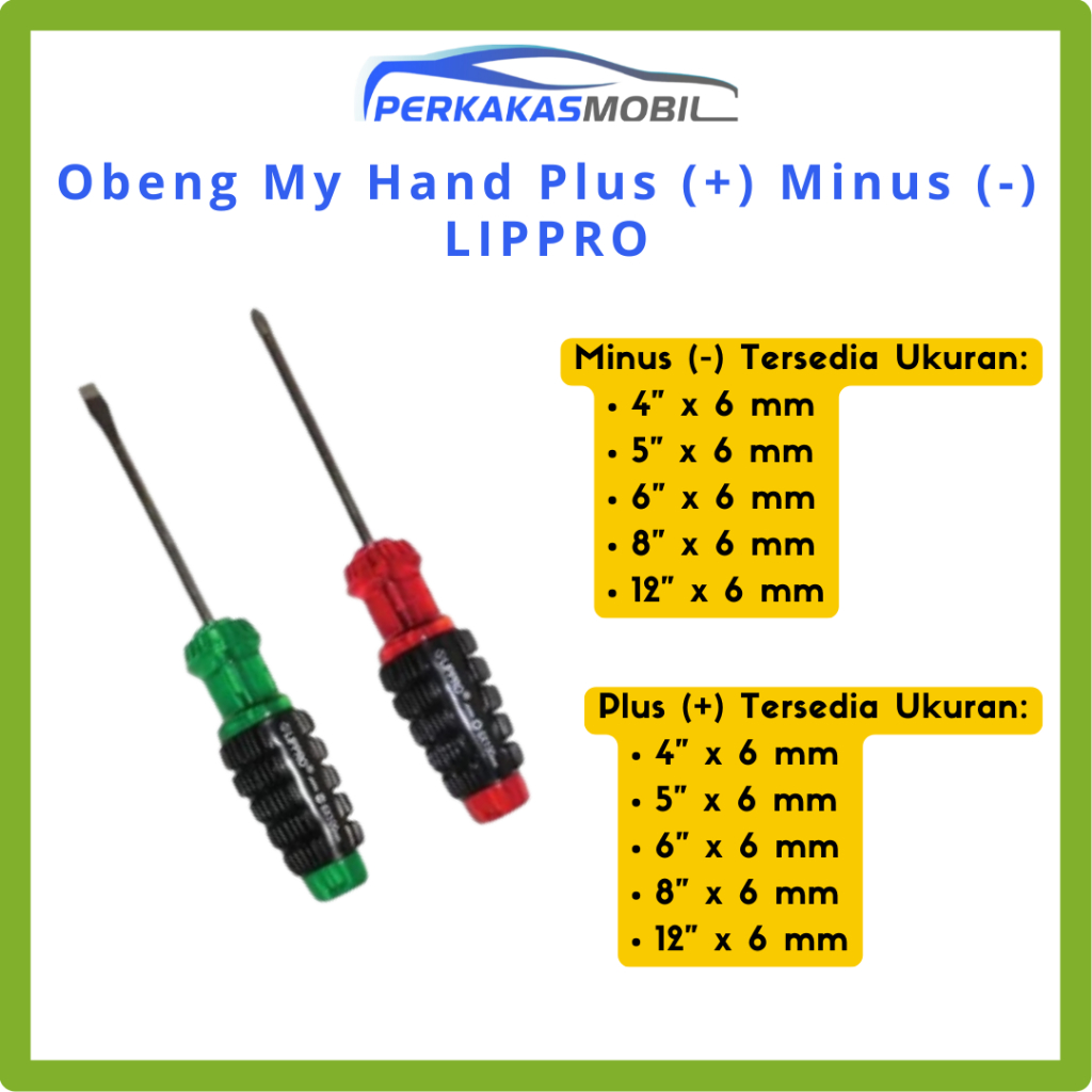 Jual Obeng My Hand Min (-) Plus (+) Berbagai Ukuran LIPPRO Original ...