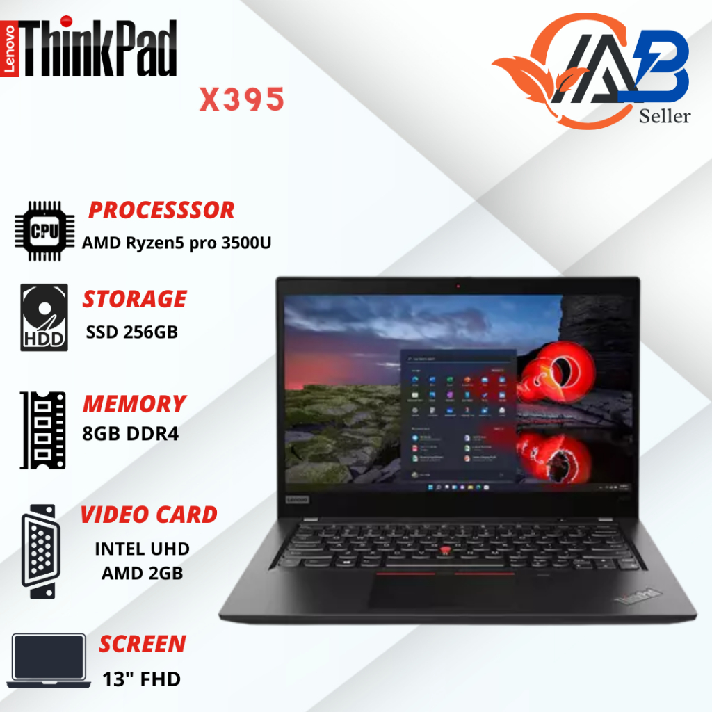 Jual Laptop Lenovo Thinkpad X395 AMD Ryzen 5 Pro 3500U RAM8 SSD 256GB ...