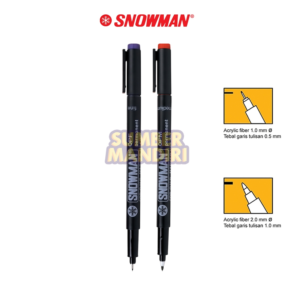 Jual Spidol Pena SNOWMAN OPM / OPF / OHP Permanent Marker [1 PCS] | Shopee Indonesia