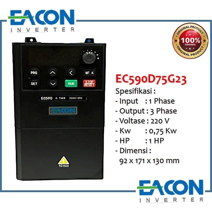 Jual Inverter EACON 220v EC590 1 Phase - 3 Phase 1 HP 2 HP HP 5,5 HP | Shopee Indonesia