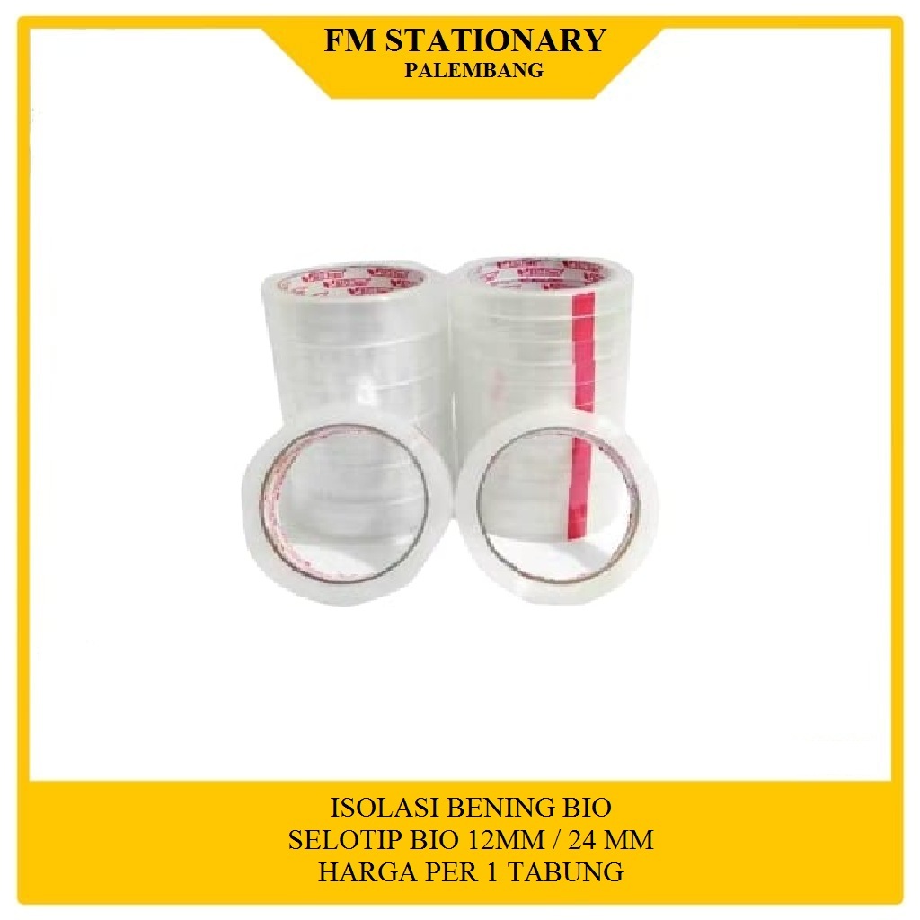 Jual isolasi bening / selotip /12mm / 24mm (1 tabung) | Shopee Indonesia