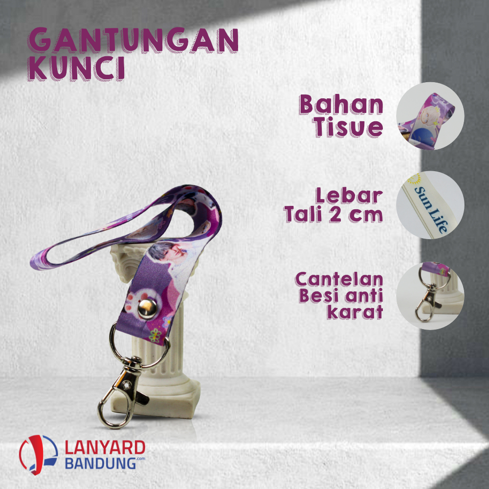 Jual Gantungan kunci lanyard custom desain / ganci lanyard / lanyard pendek / tali id id card ...