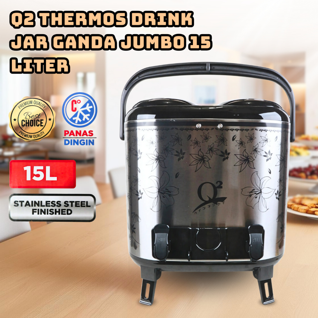 Jual Q2 Thermos drink jar Ganda Jumbo 15 liter 8115 - Termos 2in1 Panas Dingin Tahan Karat - DM ...