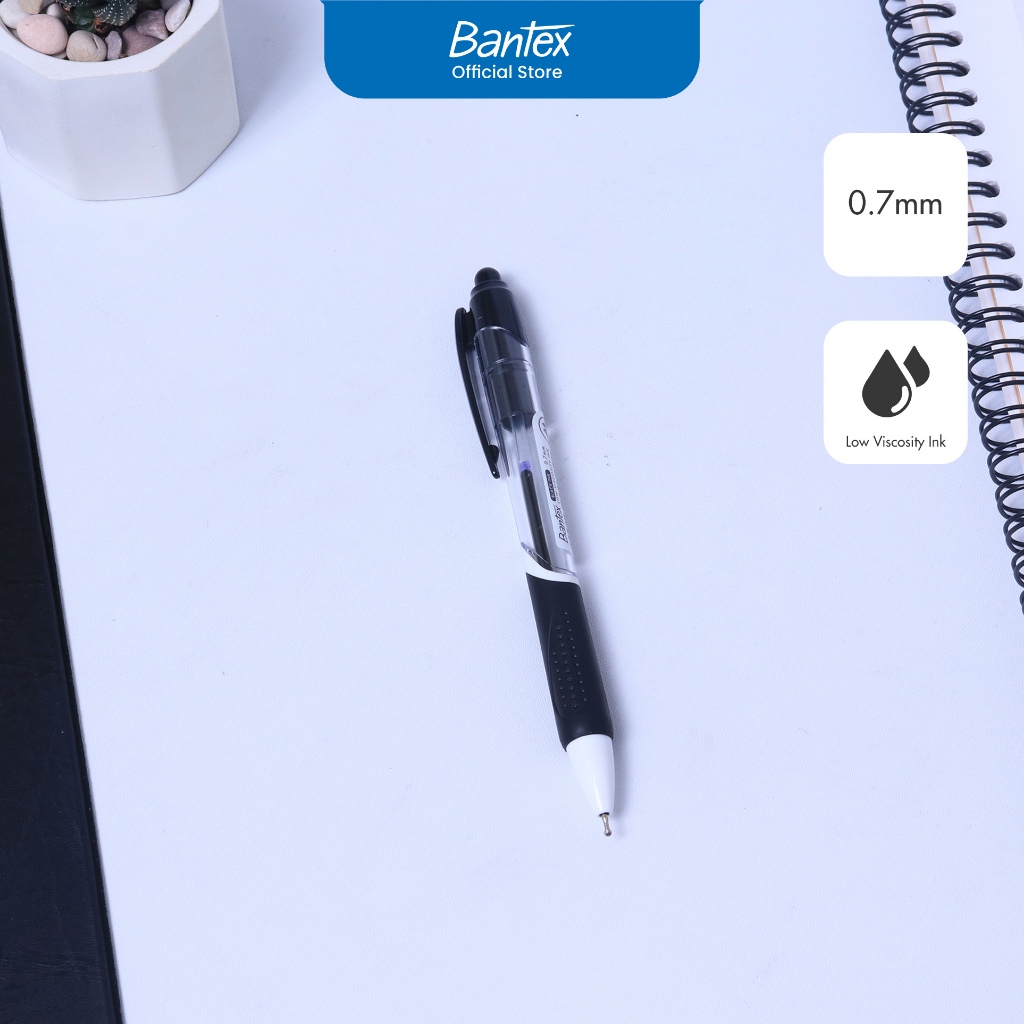 Jual Bantex Ballpoint / Pulpen Pena 0.7 mm Tinta Black Viskositas ...