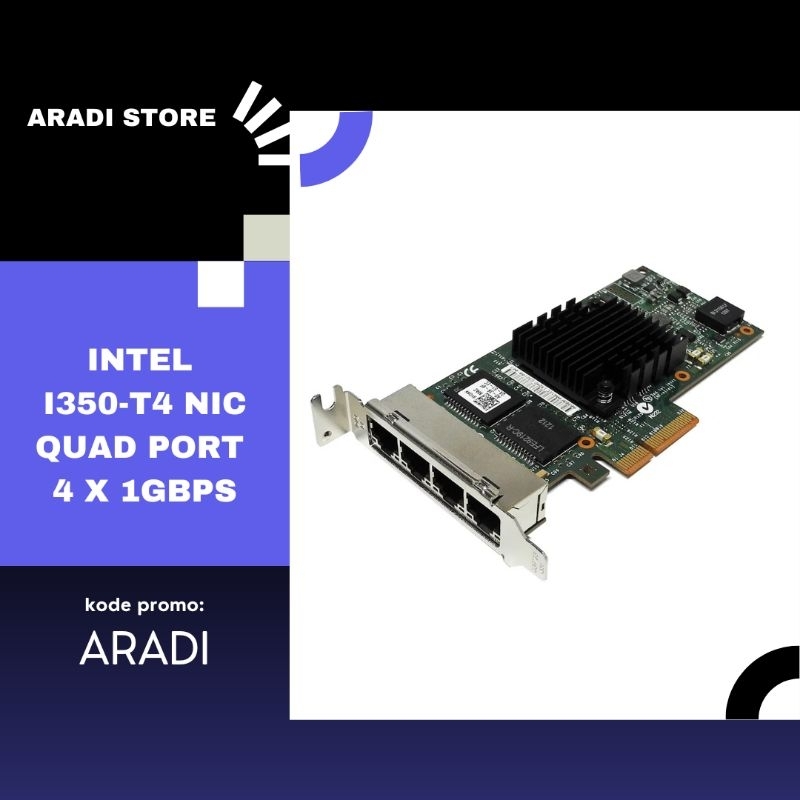 Jual LAN Intel I350 T4 - 4 port Gigabit RJ45 x86 Mikrotik | Shopee ...