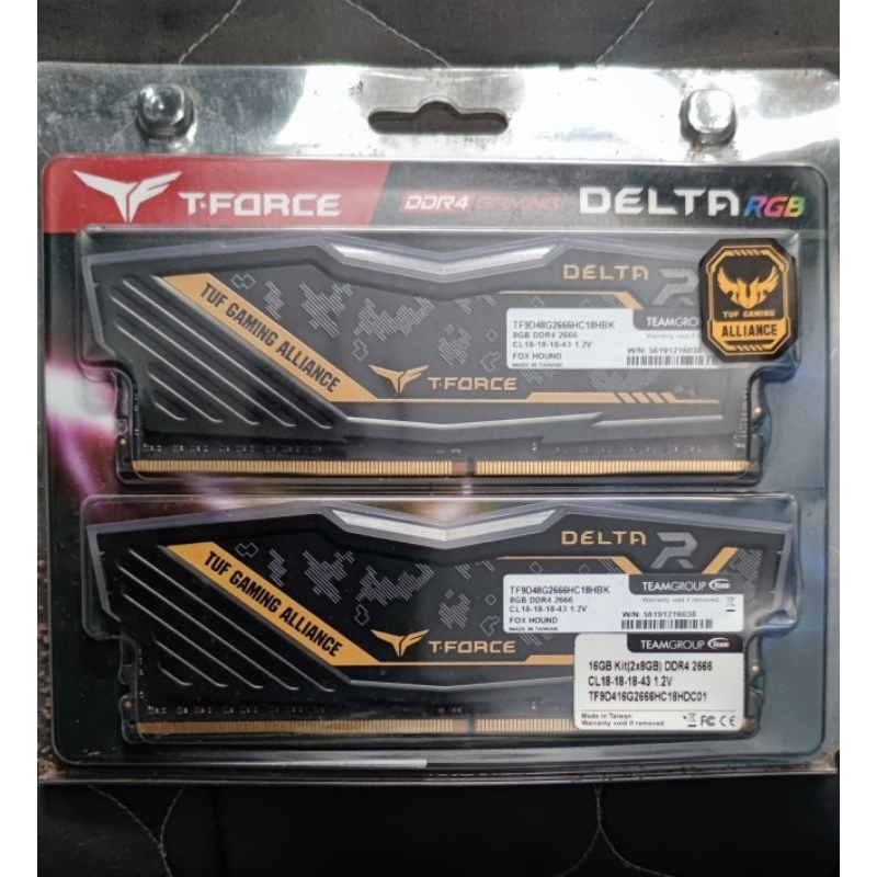 Jual RAM TEAM T-FORCE DELTA TUF GAMING ALLIANCE RGB DDR4 2X8GB 16GB ...