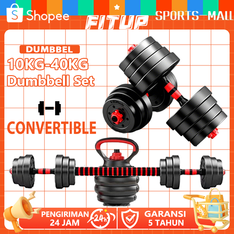 Jual Dumbell Set 10~40KG Barbel Set peralatan fitness barbel bisa disambung tiang angkat dengan ...