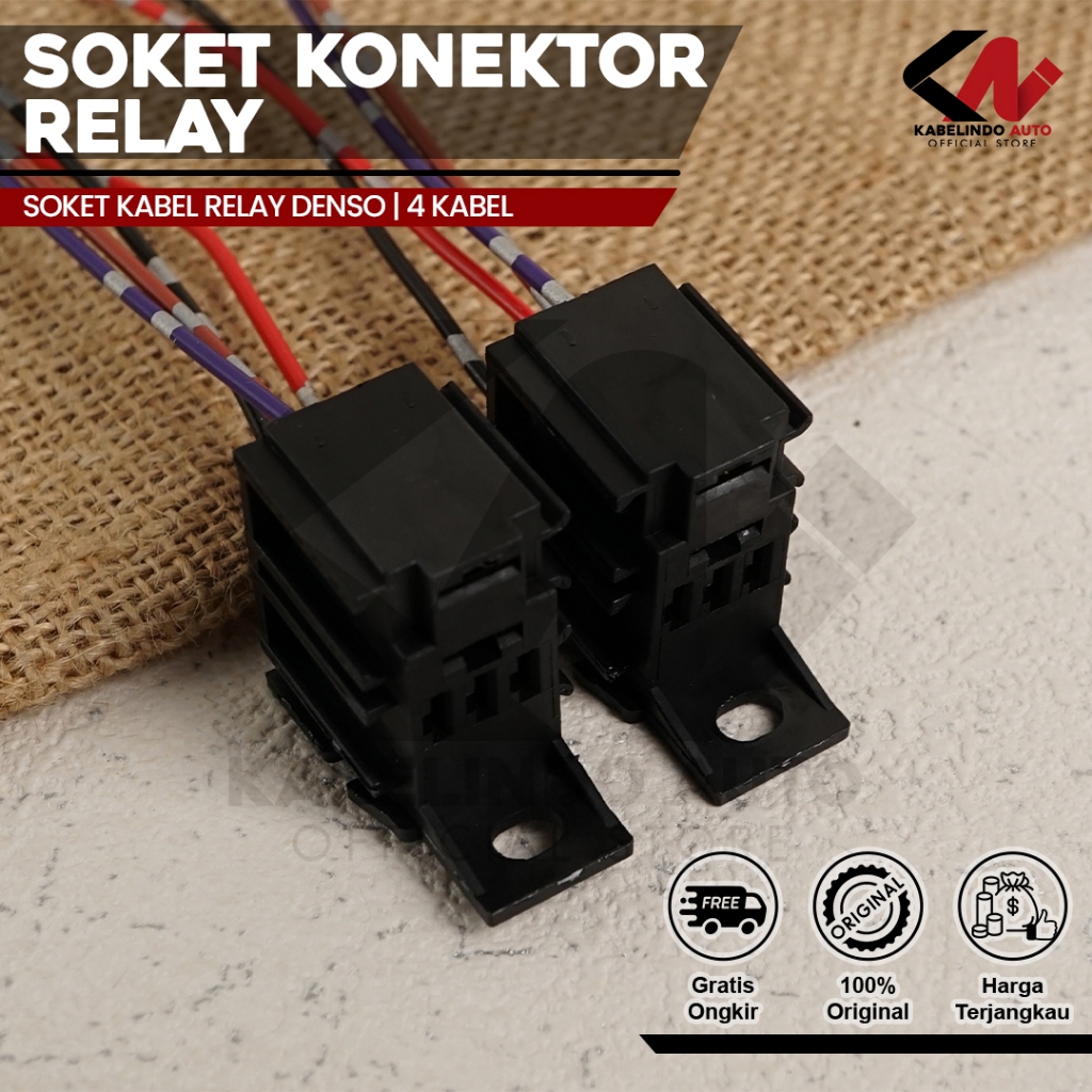 Jual Socket Cable Relay Denso / Soket Kabel Relay / Rumah Relay Denso Kaki 4 Pin Bangku Gandeng ...