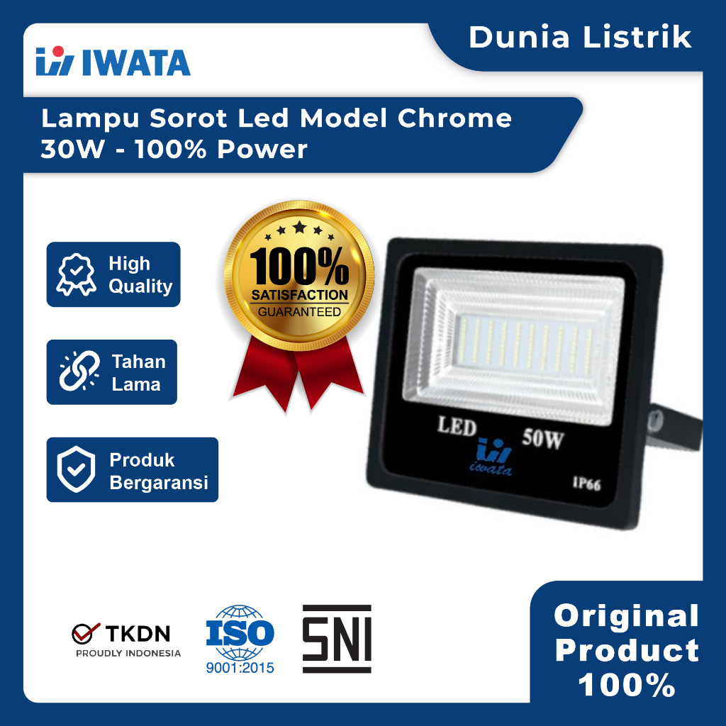 Jual Lampu Sorot Led Model Chrome 30 Watt 100% Power /Isolated - Iwata ...