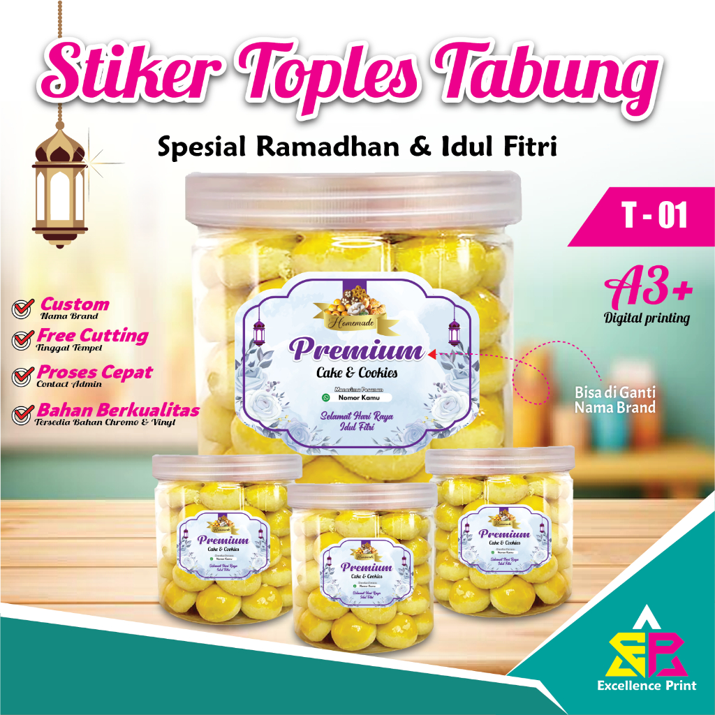 Jual Stiker toples tabung spesial idul fitri / stiker label toples ...