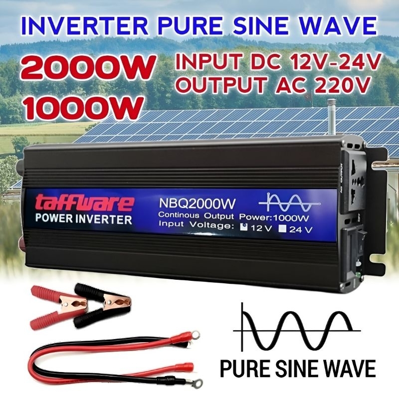 Jual Inverter 2000 Watt Pure Sine Wave DC 12V/24V AC 220V Power ...
