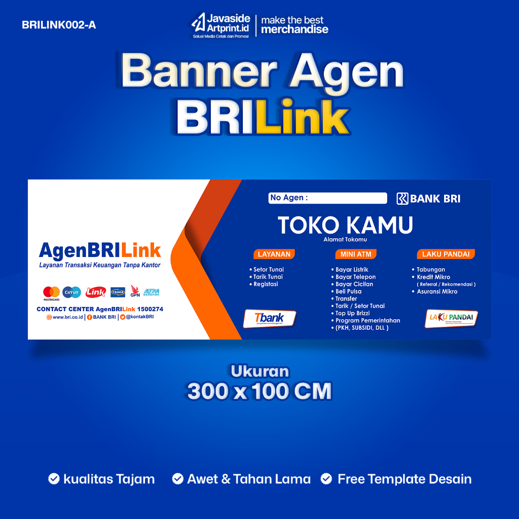 Jual SPANDUK BANNER AGEN BRILink FLEXI 280 GSM - BRILINK002-A UKURAN ...