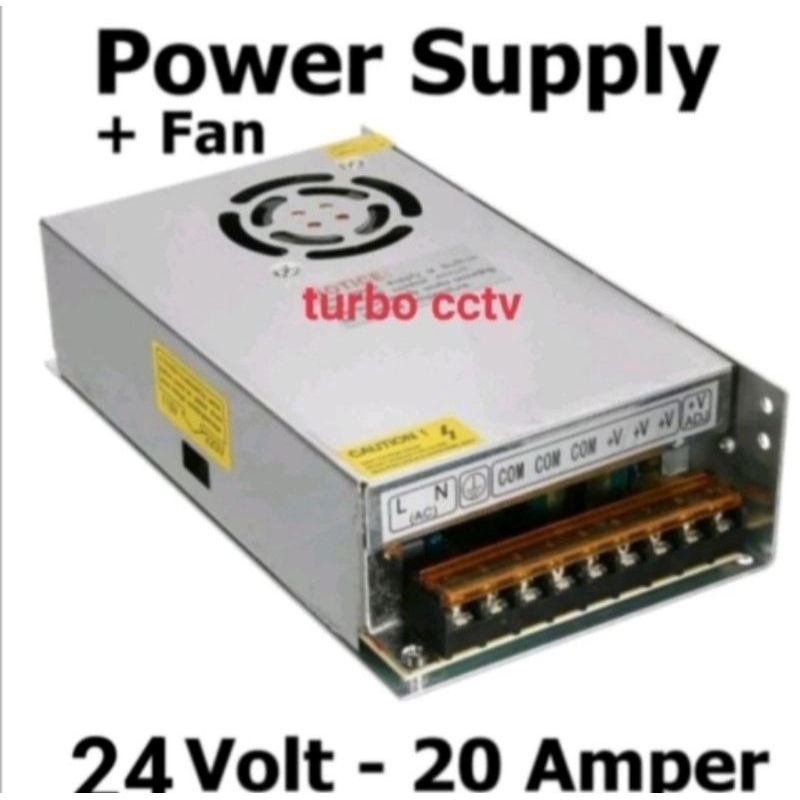 Jual Switching Power Supply PSU 24V 20A High Quality, 24 Volt 20 Ampere Cooling Fan Jaring ...