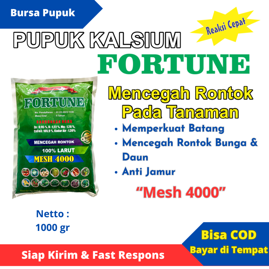 Jual Pupuk Organik Kalsium Fortune Anti Layu Pencegah Rontok Serta ...