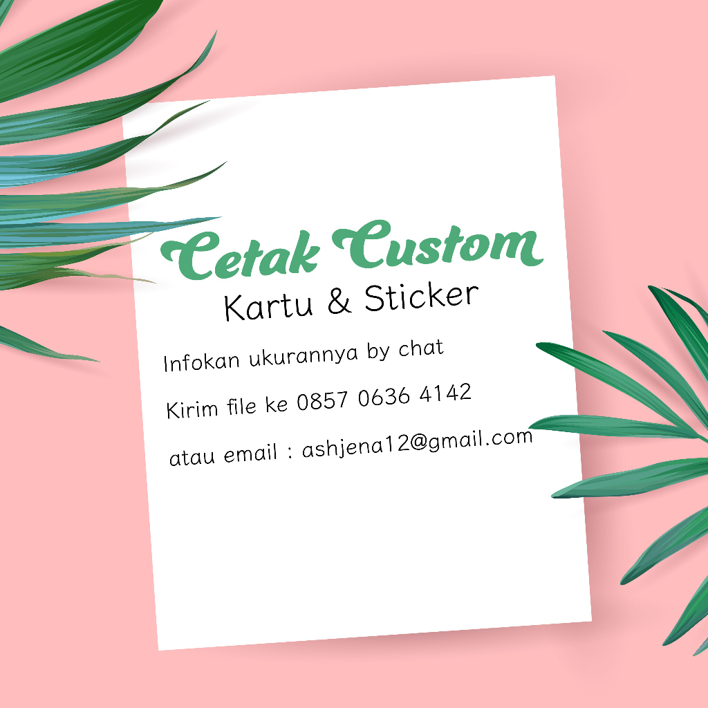 Jual ASHJENA Khusus CUSTOM Ukuran baik Kartu Card atau Sticker Stiker ...