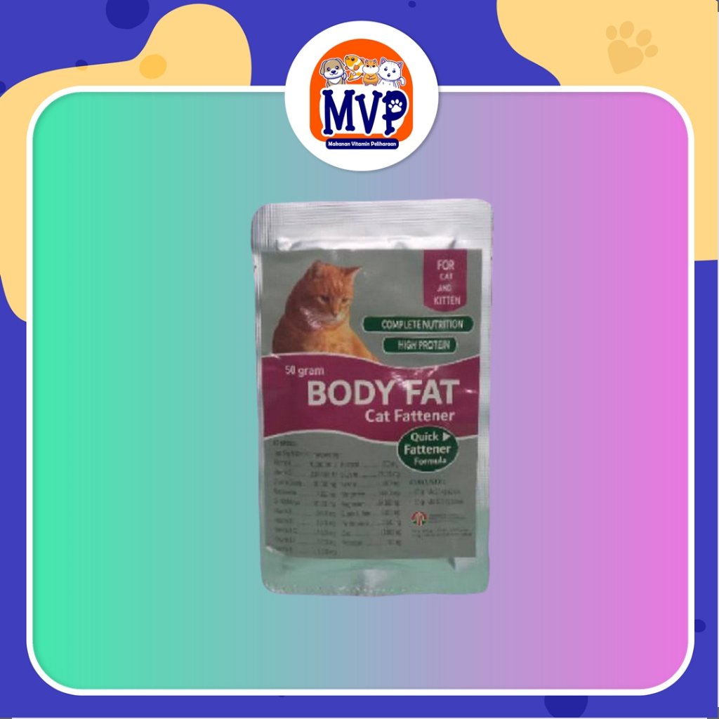Jual Body fat Cat 50 Gram - Penggemuk Kucing Kitten - Multivitamin ...