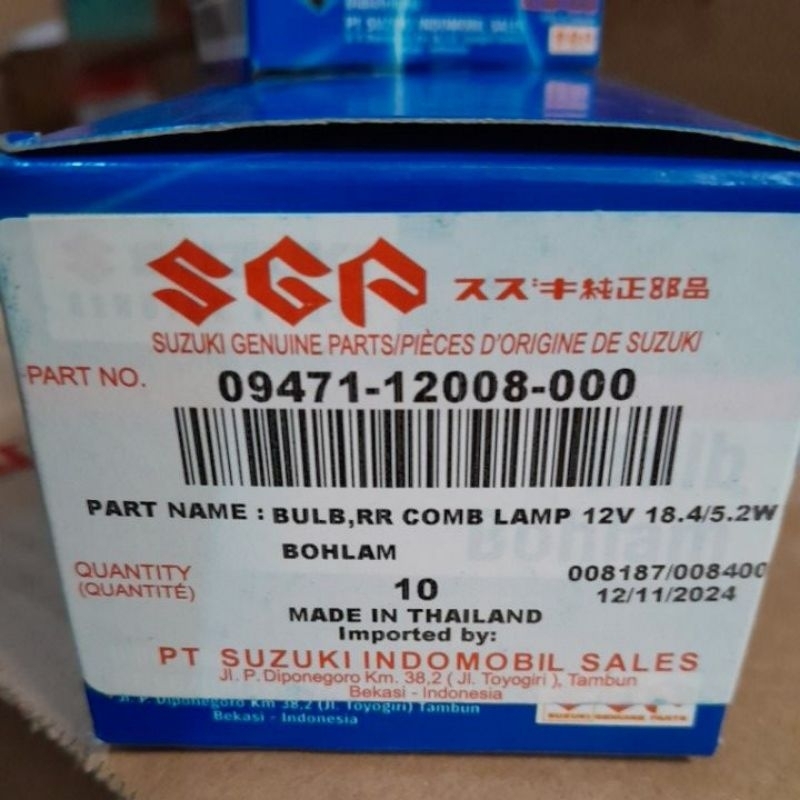 Jual BOHLAM LAMPU STOP SGP 09471-12008-000 GZ BOLB RITING 12V UNIVERSAL ...