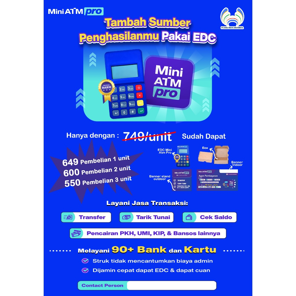 Jual MESIN EDC (MINI ATM PRO) TERMURAH (FREE BANNER) | Shopee Indonesia