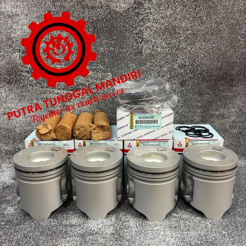 Jual Seher Set/Piston Assy Set+Ring Piston Type Asli/Baja Mitsubishi ...