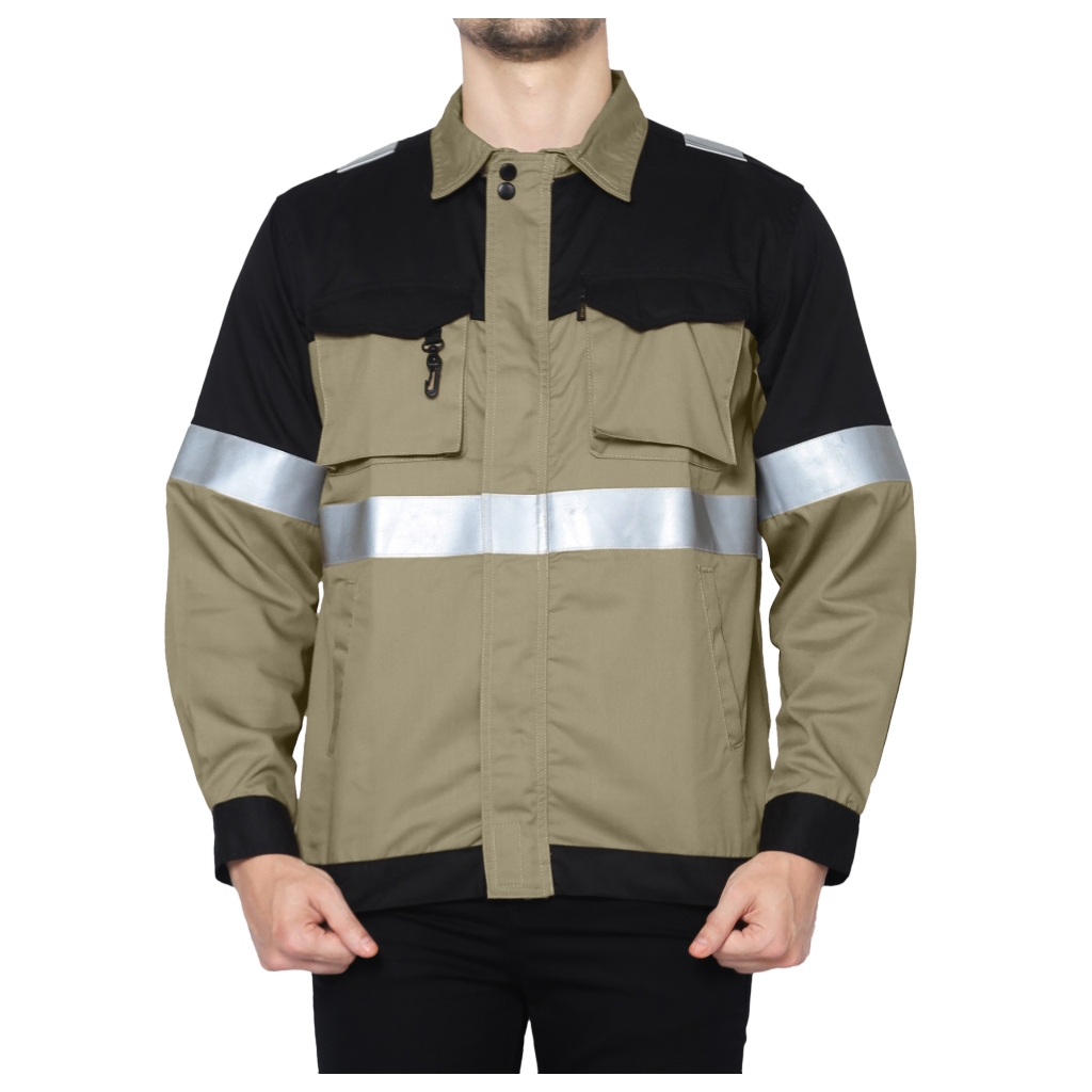 Jual ENGINEER WORKWEAR - GLISTEN WEARPACK KHAKI- KEMEJA KERJA SAFETY ...