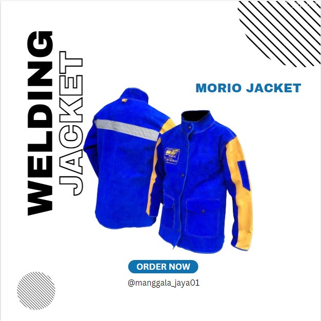 Jual JAKET LAS FULL KULIT / JAKET WELDING MORIO | Shopee Indonesia