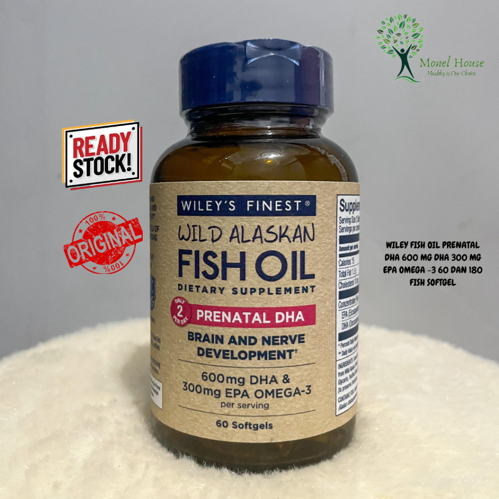 Jual [READY STOCK] WILEY FISH OIL PRENATAL DHA 600 MG DHA 300 MG EPA ...