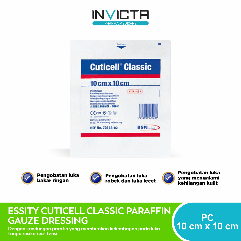 Jual Essity Cuticell Classic Paraffin Gauze Dressing 10 cm x 10 cm - PC ...