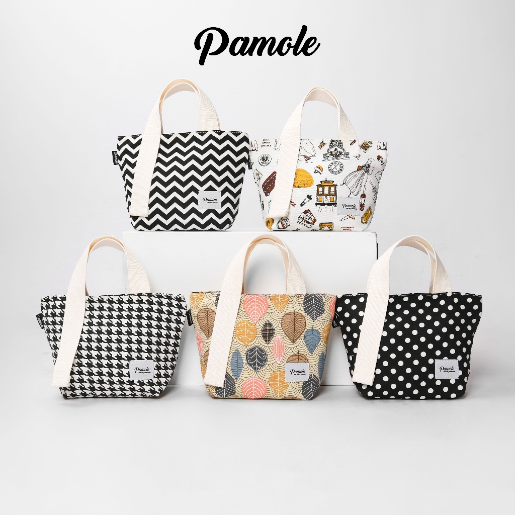 Jual Pamole Pouch Travelling Mini Totebag Bahan Kanvas - Shara Series ...