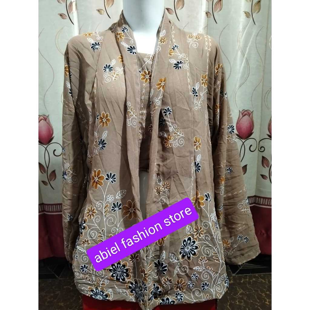 Jual kebaya motif bahan sifon model kutubaru baju atasan wanita jaman ...