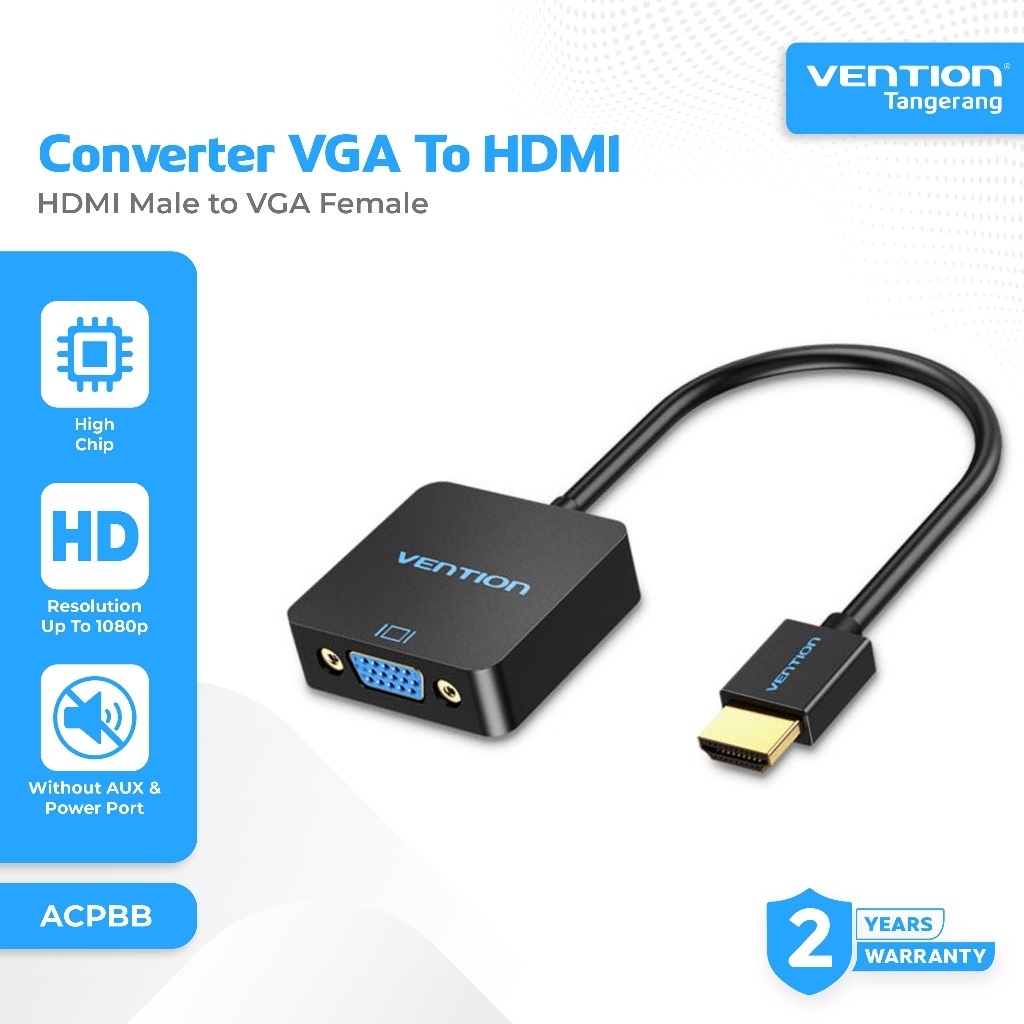 Jual VENTION ACPBB Kabel Adapter VGA Female to HDMI Male Converter ...