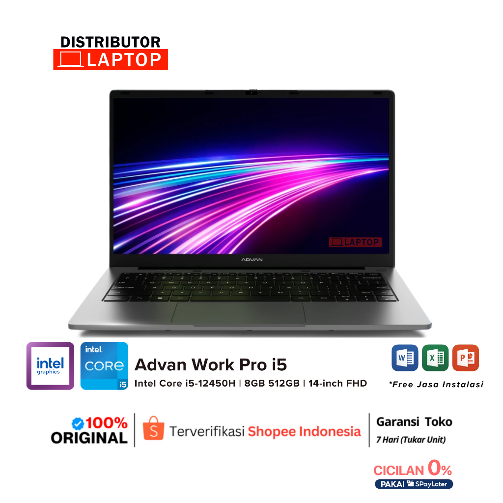 Jual ADVAN Workpro Intel i5 12450H 14'' FHD IPS 8GB 512GB Win11 ...
