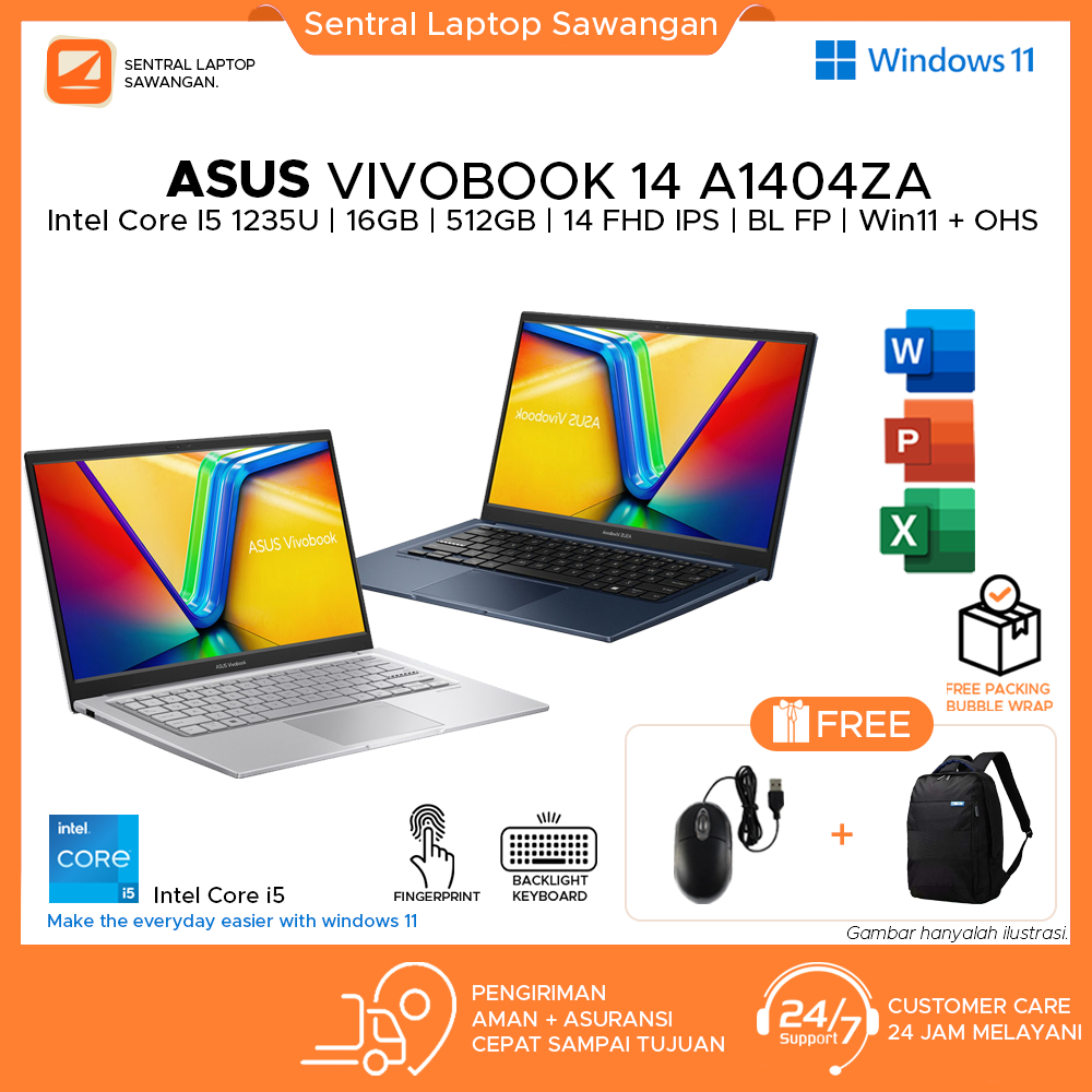 Jual ASUS Vivobook 14 1404ZA VIPS557/8M Intel i5 1235U 16GB 512GB 14 ...