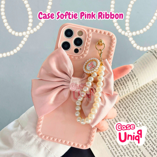 Jual CASEUNIQQ Case + Strap Softie Pink Pearl Ribbon Casing HP iPhone ...