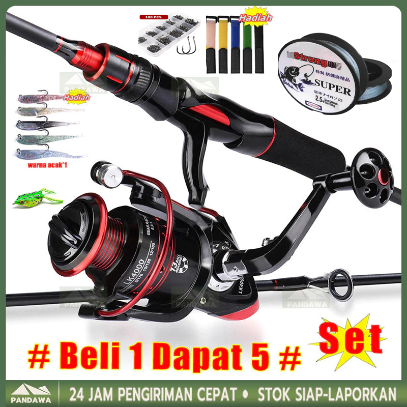 Jual 【#Beli 1 Dapat 5#】Sougayilang joran pancing 1.8m/2.1m 2 bagian pancing reel 2000 3000 4000 ...