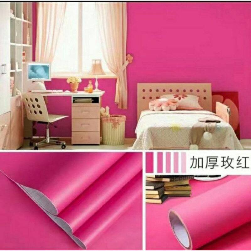 Jual Wallpaper Dinding Polos Pink Fanta 8 s/d 10meter X 45cm | Shopee ...