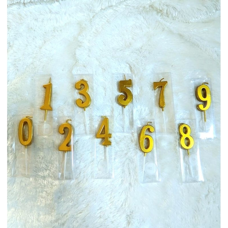 Jual lilin ulang tahun, lilin angka gold, hiasan kue ulang tahun lilin ...