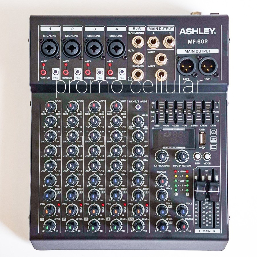 Jual Mixer Ashley 6 Channel MF 602/ MF-602/ MF602 Bluetooth Recording Original | Shopee Indonesia
