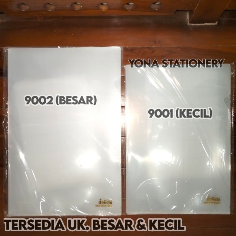 Jual Map L Daiichi Transparan F4 (Besar/9002) & A4 (Kecil/9001) | 1 Pak ...