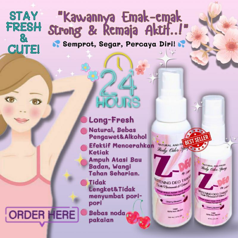 Jual Z-Deo by ZEMINE – Deodorant Tawas Spray Hanami Blossom (Cherry ...