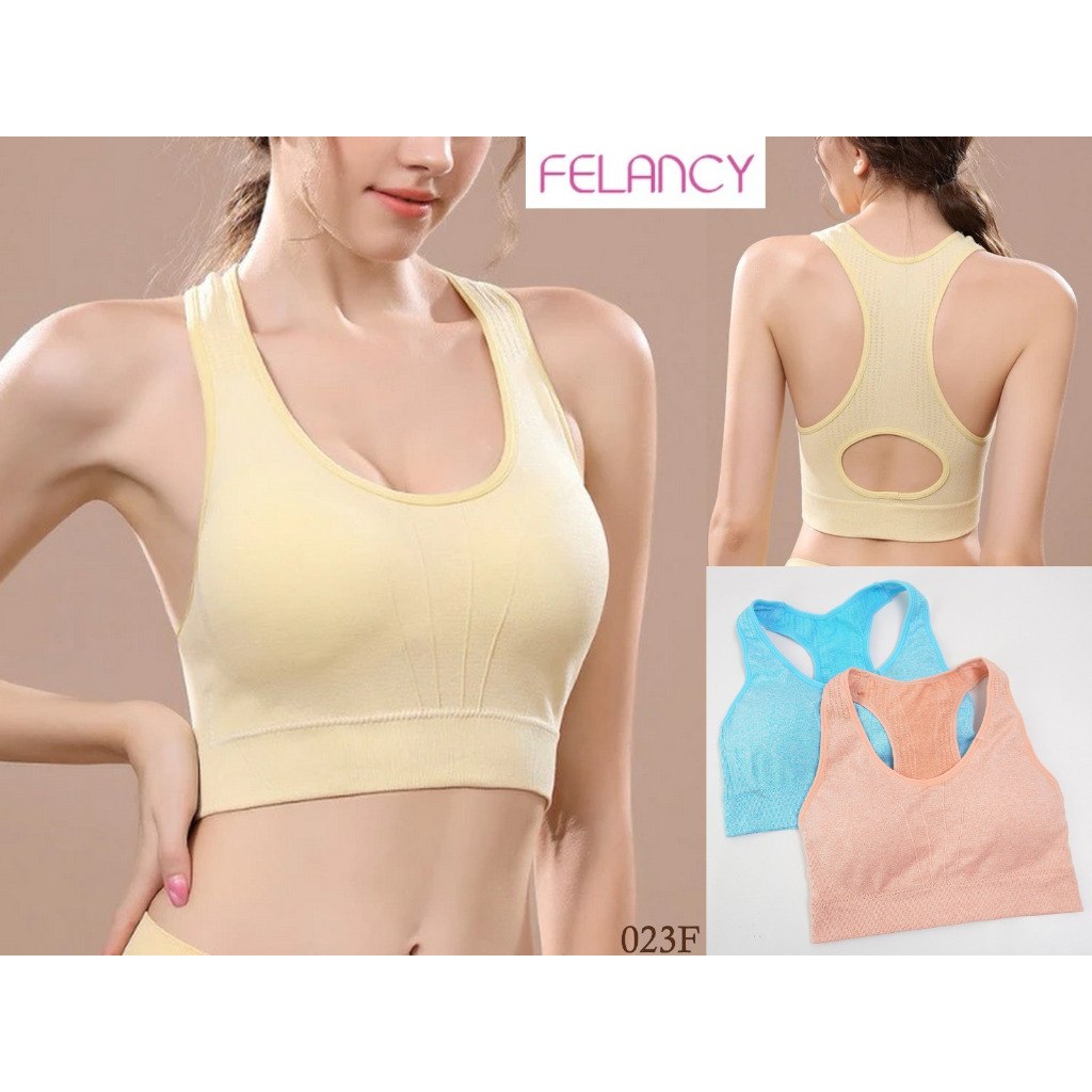 Jual Bra Wanita Tanpa Kawat Model Sport Felancy Busa Tipis Full Cup M L XL Wireless Pakaian ...