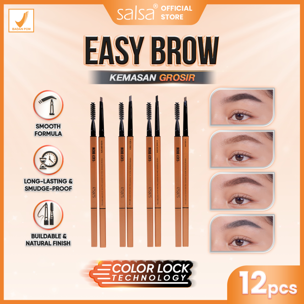 Jual [LEBIH MURAH] SALSA Easy Brow (kemasan grosir) - Pensil alis putar ...