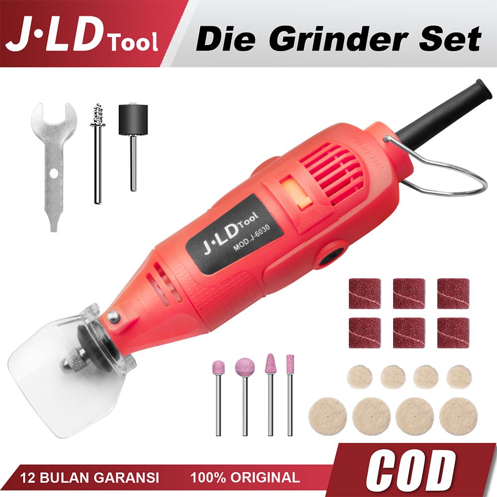 Jual JLD Collet 1/4" Electric Mini Die Drill Grinder Carver Set Mesin ...