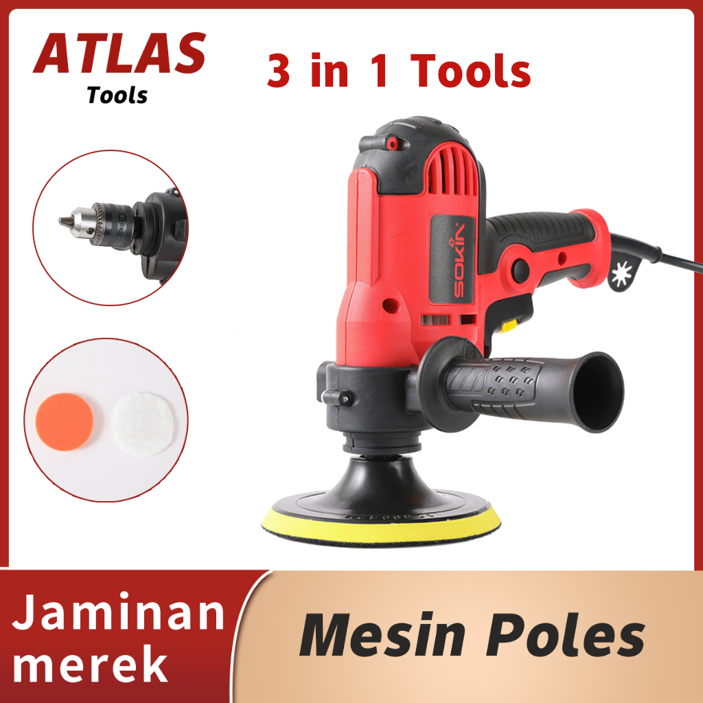 Jual ATLAS Tools Mesin Poles 600W Mesin Poles Mobil Motor Bisa bor ...